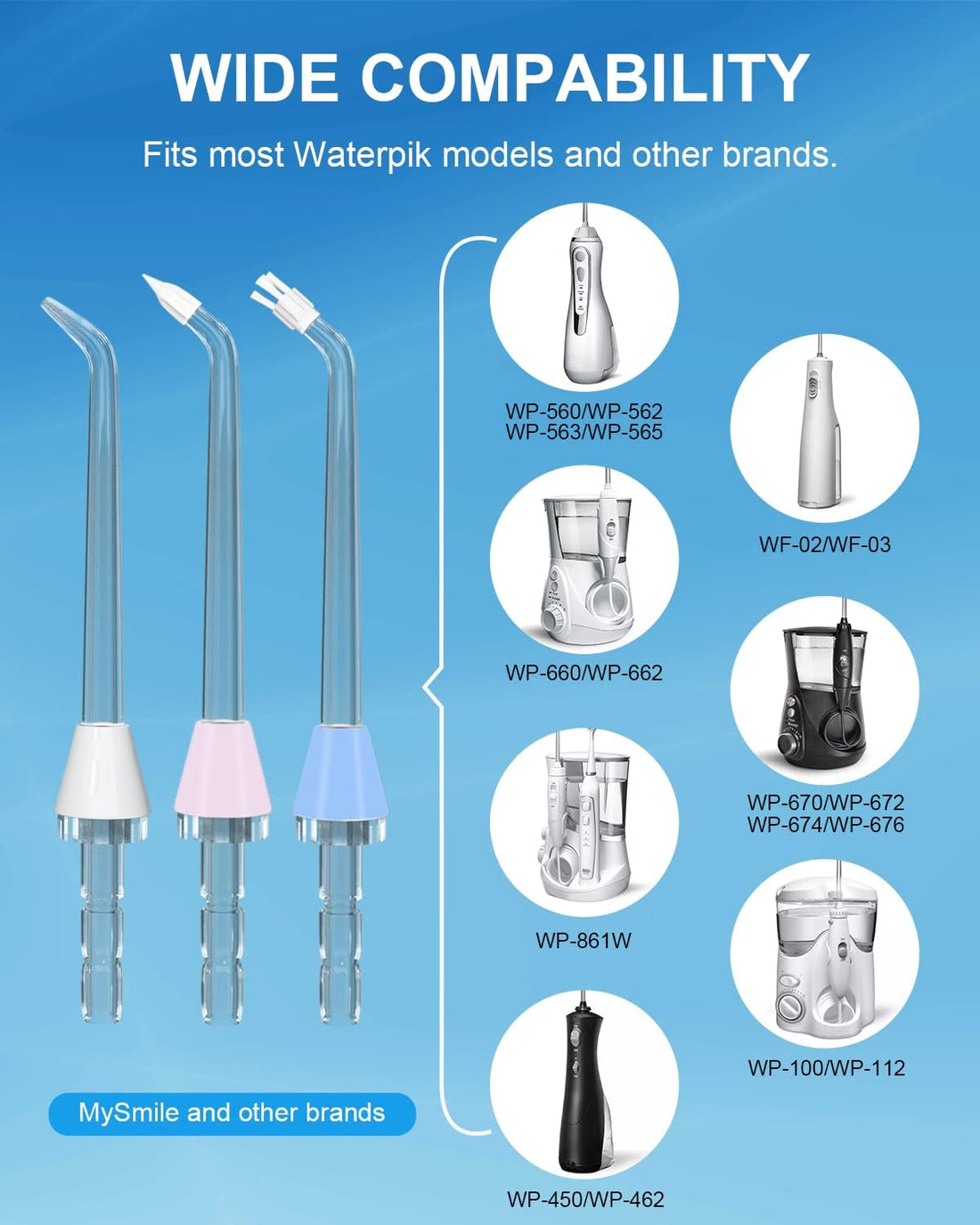 MySmile® 10 PCS Jet Tips Set | Compatible with OLED Flossers