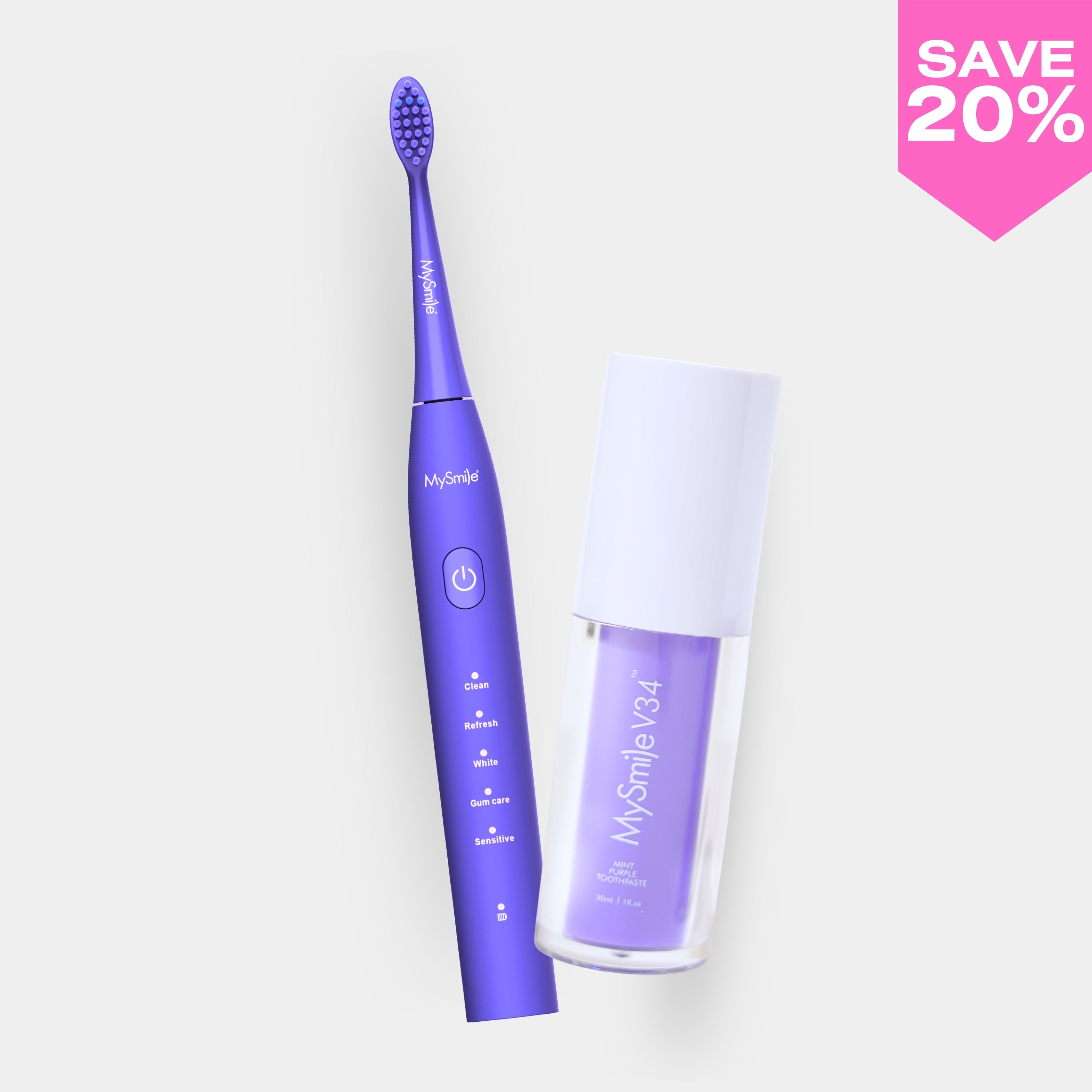 Rechargeable Sonic Toothbrush & V34 Purple Toothpaste Bundle