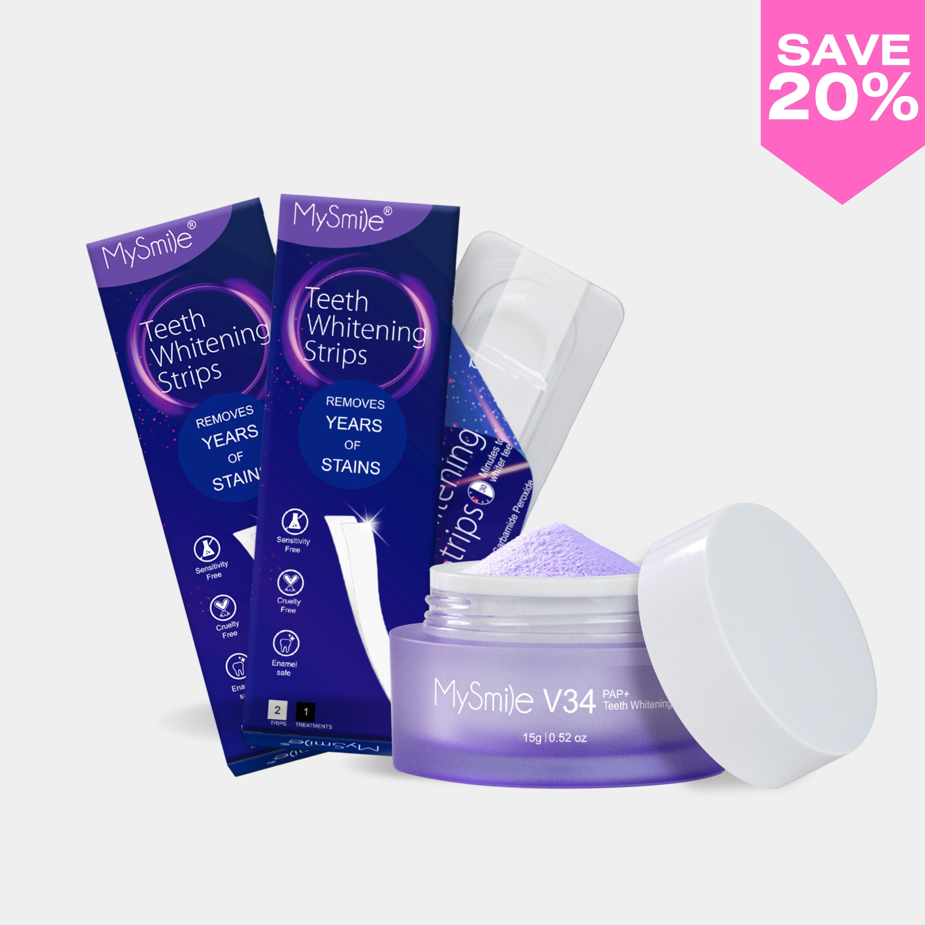 MySmile Purple Teeth Whitening Power & Whitening Strips
