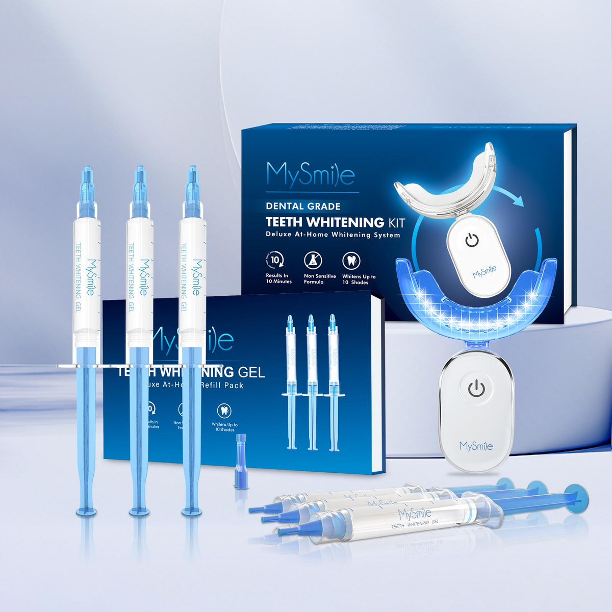 At Home Teeth Whitening Kit & Teeth Whitening Gel Refill Bundle