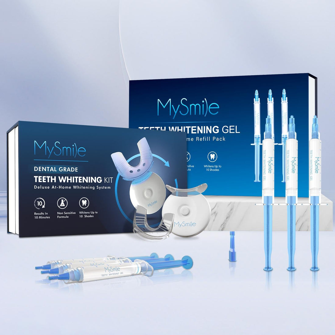 At Home Teeth Whitening Kit & Teeth Whitening Gel Refill Bundle