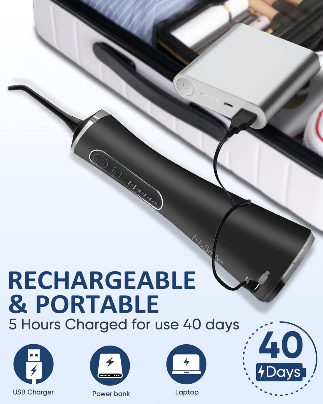 Cordless Water Flosser for Teeth Cleaning | MySmile Ultimate Deep Clean